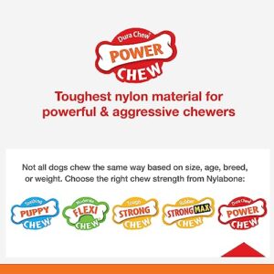 Nylabone Power Chew Textured Dog Chew Ring Toy - Tough and Durable Dog Chew Toy for Aggressive Chewers - Indestructible Dog Toys for Aggressive Chewers - Flavor Medley, X-Large/Souper (1 Count)