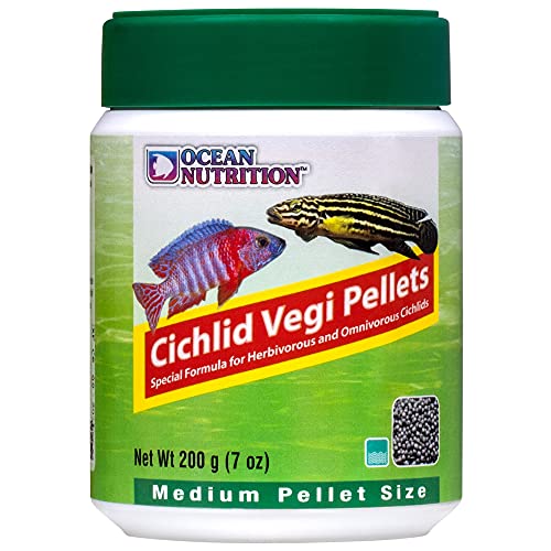 Ocean Nutrition Cichlid Vegi Pellets 7-Ounces (200 Grams) Jar - Medium Pellet Size