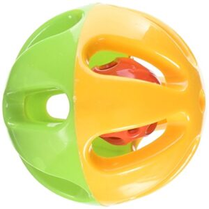 a&e cage company hb41103 happy beaks round rattle' assorted bird toy, 3"