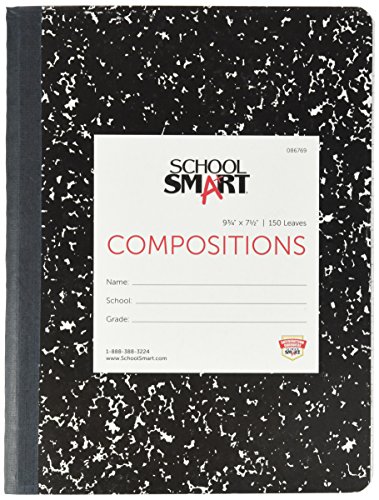 School Smart Hard Cover Ruled Composition Book, 150 Sheets, 9-3/4 x 7-1/2 Inches - 086769