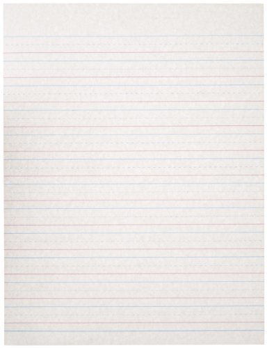 School Specialty Handwriting Paper - 1/2 Rule, 1/4 Dotted, 1/4 Skip - 8 x 10 1/2 inch - 500 Sheets, white - 085370