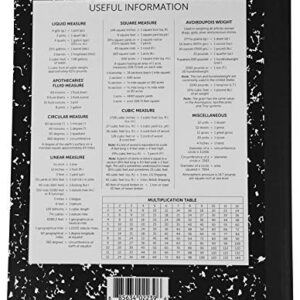 School Smart Hard Cover Composition Book, Unruled, 9-3/4 x 7-1/2 Inches, 100 sheets