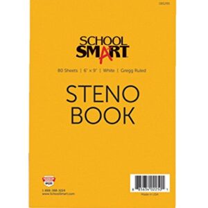 School Smart Gregg Ruled Steno Notebook, 6 X 9 in, 80 Sheets, White