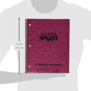 School Smart Spiral Perforated 2 Subject College Ruled Notebook, 11 x 8-1/2 Inches - 085315