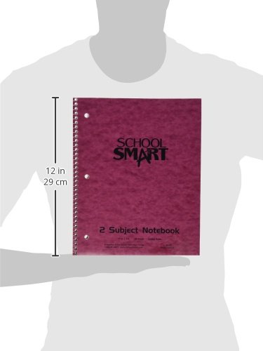 School Smart Spiral Perforated 2 Subject College Ruled Notebook, 11 x 8-1/2 Inches - 085315