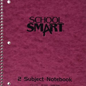 School Smart Spiral Perforated 2 Subject College Ruled Notebook, 11 x 8-1/2 Inches - 085315