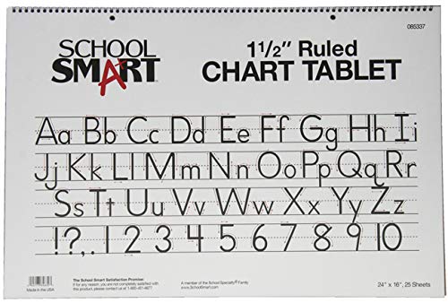 School Smart-85337 Chart Tablet, 24 x 16 Inches, 1-1/2 Inch Skip Line, 25 Sheets - White