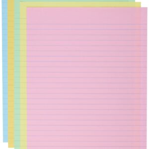 School Smart Ruled Exhibit Paper, 8-1/2 x 11 Inches, Assorted Colors, 500 Sheets - 085454