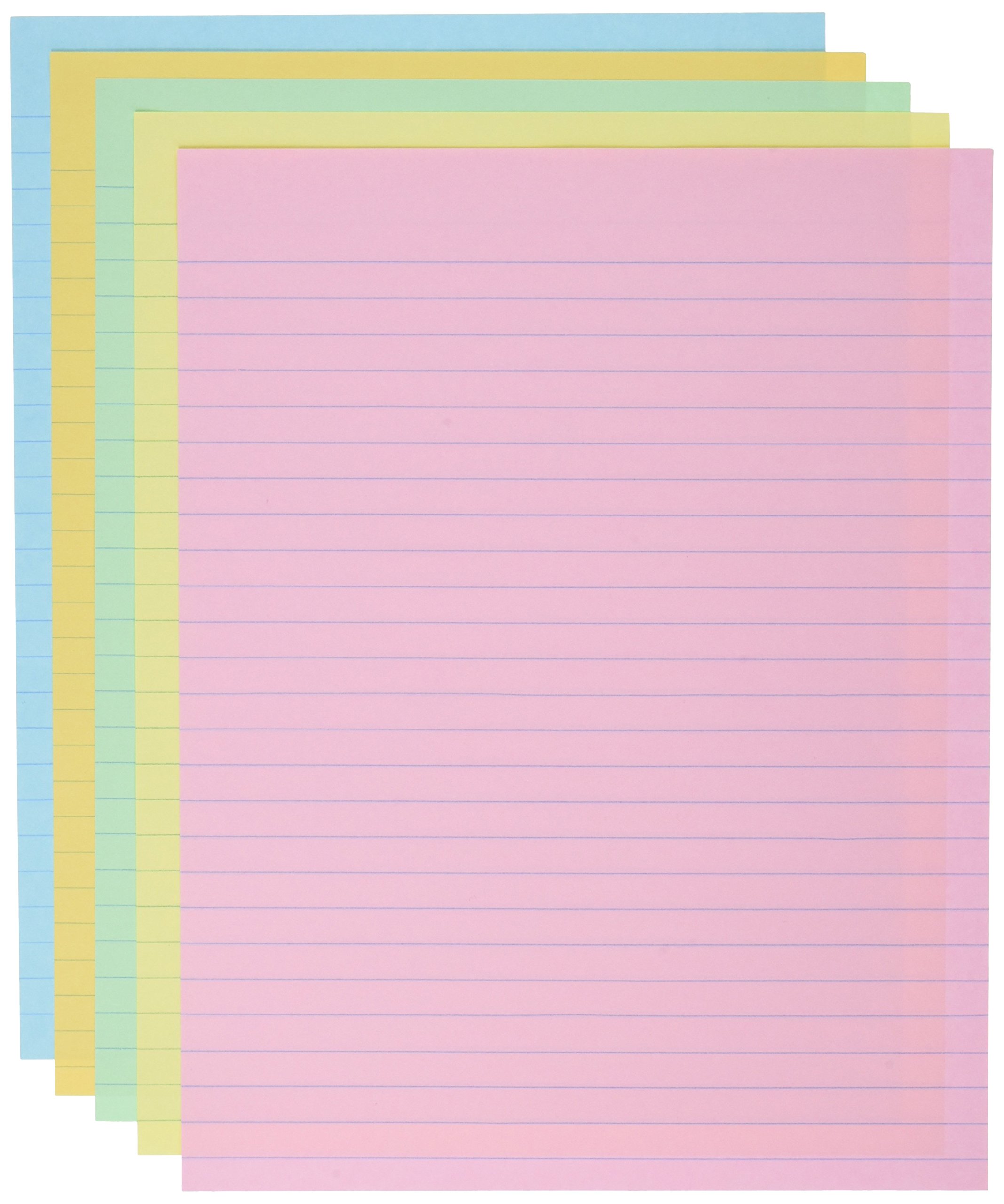 School Smart Ruled Exhibit Paper, 8-1/2 x 11 Inches, Assorted Colors, 500 Sheets - 085454