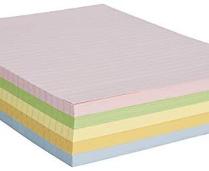 School Smart Ruled Exhibit Paper, 8-1/2 x 11 Inches, Assorted Colors, 500 Sheets - 085454