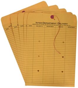 school smart inter-department envelopes, 28 lb, 10 x 13 inches, kraft, pack of 100