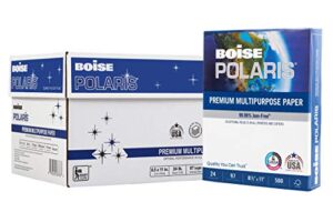 boise paper premium multipurpose copy paper | 8.5" x 11" letter | 97 bright white, 24 lb. | 10 ream carton (5,000 sheets)