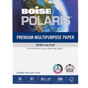 Boise Paper Premium Multipurpose Copy Paper | 8.5" x 11" Letter | 97 Bright White, 24 lb. | 10 Ream Carton (5,000 Sheets)