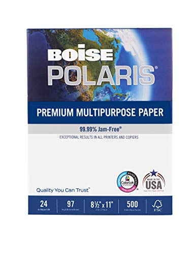 Boise Paper Premium Multipurpose Copy Paper | 8.5" x 11" Letter | 97 Bright White, 24 lb. | 10 Ream Carton (5,000 Sheets)