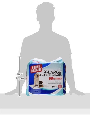 Simple Solution Extra Large Training Puppy Pads - 3 in 1 Attractant - Absorbs Up to & Cups of Liquid - 28x30in - 50 Count