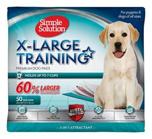 simple solution extra large training puppy pads - 3 in 1 attractant - absorbs up to & cups of liquid - 28x30in - 50 count