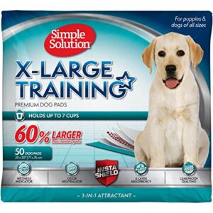 Simple Solution Extra Large Training Puppy Pads - 3 in 1 Attractant - Absorbs Up to & Cups of Liquid - 28x30in - 50 Count