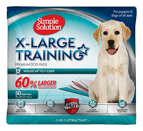 Simple Solution Extra Large Training Puppy Pads - 3 in 1 Attractant - Absorbs Up to & Cups of Liquid - 28x30in - 50 Count