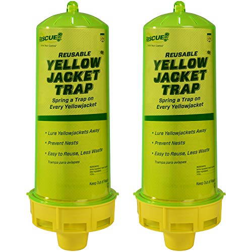 RESCUE Non-Toxic Reusable Yellowjacket Trap and 2 Week Refills, 2 Pack