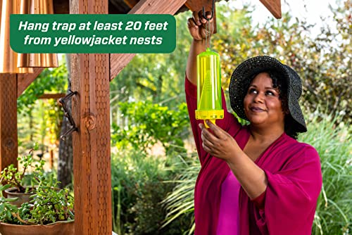 RESCUE Non-Toxic Reusable Yellowjacket Trap and 2 Week Refills, 2 Pack