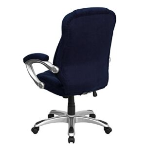 Flash Furniture Jessie High Back Navy Blue Microfiber Contemporary Executive Swivel Ergonomic Office Chair with Arms