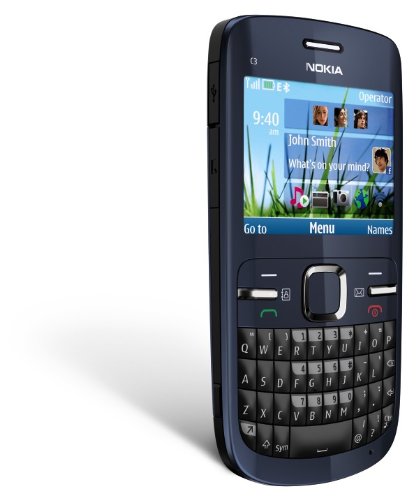 Nokia C3-00 Unlocked Cell Phone (Slate) with QWERTY, Dedicated E-mail Key, 2 MP Camera, Media Player, WLAN, and MicroSD Slot