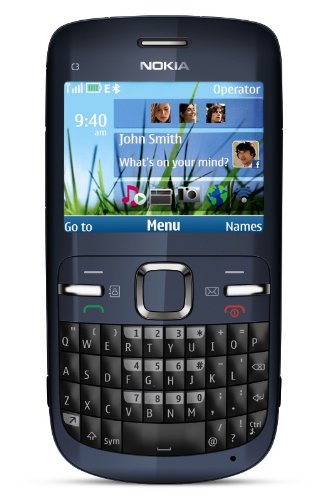 Nokia C3-00 Unlocked Cell Phone (Slate) with QWERTY, Dedicated E-mail Key, 2 MP Camera, Media Player, WLAN, and MicroSD Slot