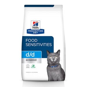 hill's prescription diet d/d food sensitivities duck & green pea formula dry cat food, veterinary diet, 3.5 lb. bag