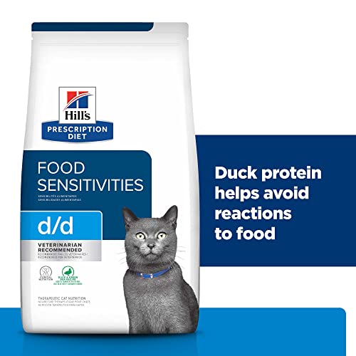 Hill's Prescription Diet d/d Food Sensitivities Duck & Green Pea Formula Dry Cat Food, Veterinary Diet, 3.5 lb. Bag