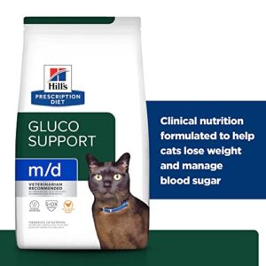 Hill's Prescription Diet m/d GlucoSupport Chicken Flavor Dry Cat Food, Veterinary Diet, 4 lb. Bag