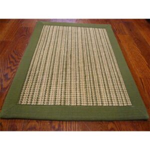 safavieh natural fiber collection runner rug - 2'6" x 8', green & green, border stripe sisal design, easy care, ideal for high traffic areas in living room, bedroom (nf442a)