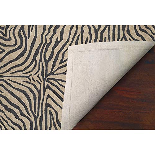 Liora Manne Ravella Zebra Indoor/Outdoor Rug Black 24"X8'