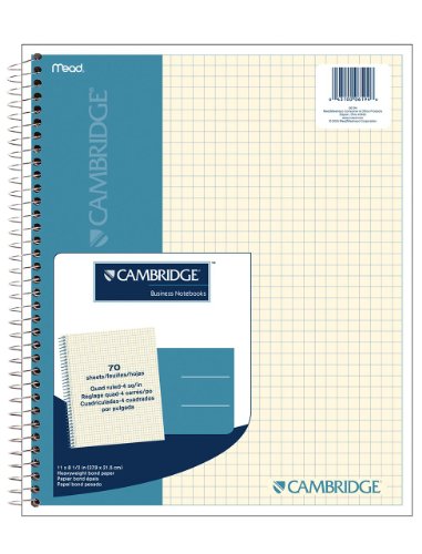 Cambridge Mead Wirebound Quad Notebook, 70 Sheets-Ivory (06194)