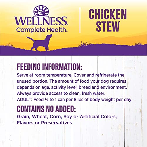 Wellness Thick & Chunky Natural Grain Free Canned Dog Food, Chicken Stew, 12.5-Ounce Can (Pack of 12)