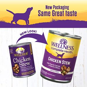 Wellness Thick & Chunky Natural Grain Free Canned Dog Food, Chicken Stew, 12.5-Ounce Can (Pack of 12)