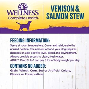 Wellness Thick & Chunky Natural Canned Dog Food, Venison & Salmon Stew, 12.5-Ounce Can (Pack of 12)