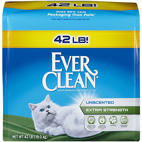 Ever Clean Extra Strength Clumping Cat Litter, Unscented, 42 Pounds