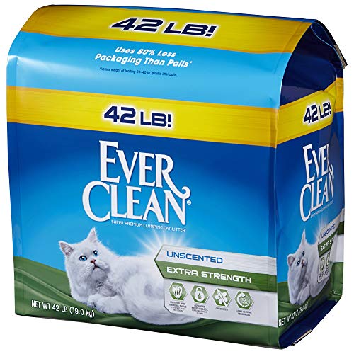 Ever Clean Extra Strength Clumping Cat Litter, Unscented, 42 Pounds