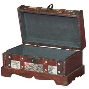 Vintiquewise Old World Map Wooden Small Trunk