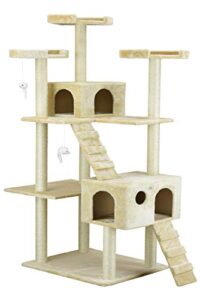 go pet club cat tree, 50w x 26l x 72h, beige