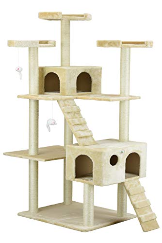 Go Pet Club Cat Tree, 50W x 26L x 72H, Beige