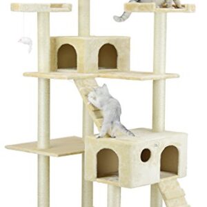 Go Pet Club Cat Tree, 50W x 26L x 72H, Beige