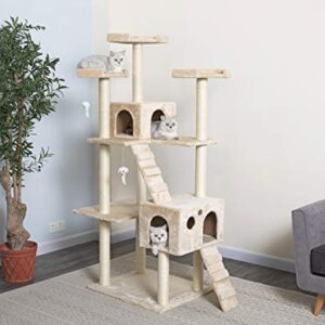 Go Pet Club Cat Tree, 50W x 26L x 72H, Beige