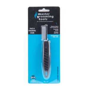 Master Grooming Tools Face & Finishing Combs — Ergonomic Combs for Grooming Dogs, 6¼", Black