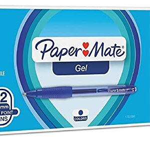 Paper Mate 1753366 Gel Pens, Retractable, 1.0mm, Bold Point, Blue Ink/Barrel