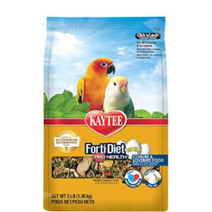 kaytee forti-diet pro health egg-cite pet conure & lovebird food, 3 pound