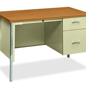 HON The Company, Right Single Pedestal Desk, Harvest/Putty