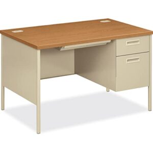 hon the company metro classic pedestal desk, 48" x 30" x 29-1/2", harvest,putty