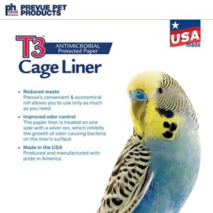 Prevue Hendryx Pet Products T3 Antimicrobial Cage Liner, 21-1/2-Inch by 100-Feet, White