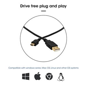 Cmple - 1.5ft Mini USB Cable USB A to Mini B Data Transfer USB Charging Cable 5 Pin Mini USB to USB Male to Male Cable for PC, Laptop, Car Dash Cam, Digital Camera - Black